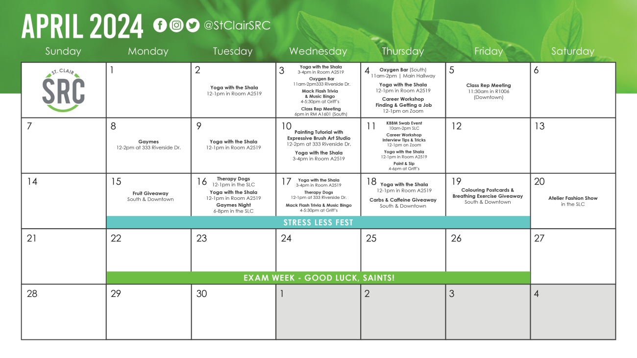 Events | St. Clair SRC - Student Representative Council